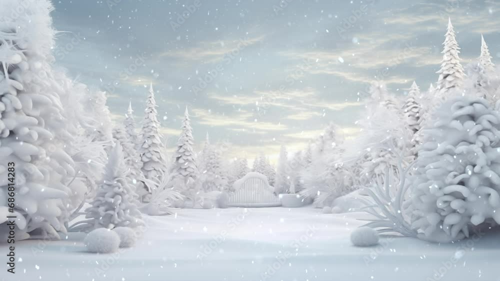 An Abstract Christmas Winter Wonderland Snowing Snowfall Background ...