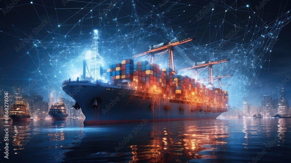 logistics network, using perspective and composition to highlight the ...