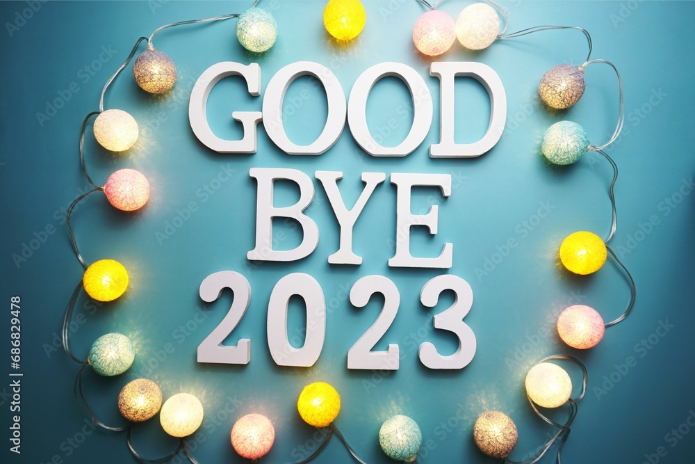Goodbye 2023 banner. Design, for Poster, Greeting cards, Billboards ...