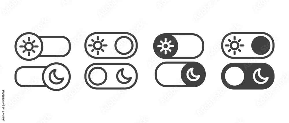 Icon vector day and night switch. Dark mode switch icon. Day and night ...