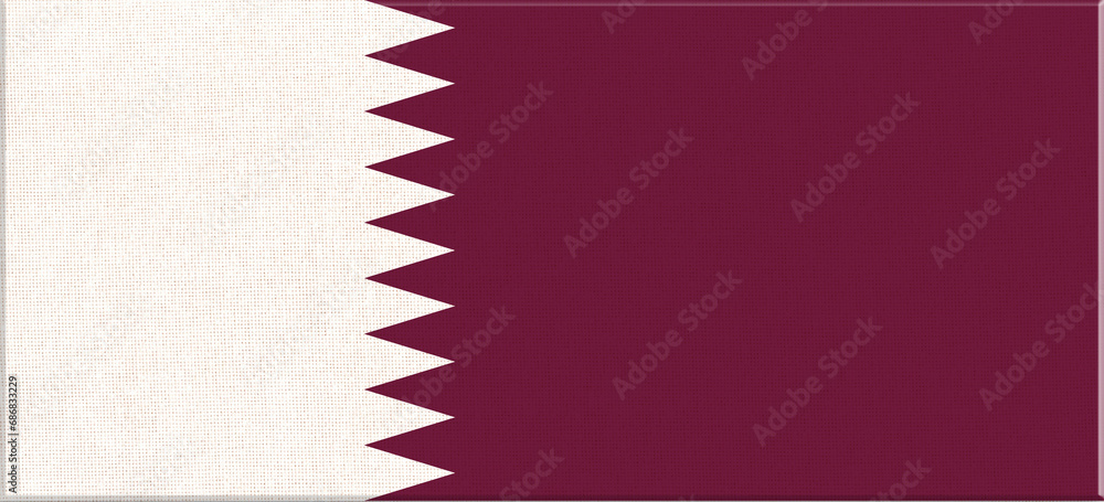 Flag of Qatar on fabric surface. Qatar national flag on texture. Stock ...