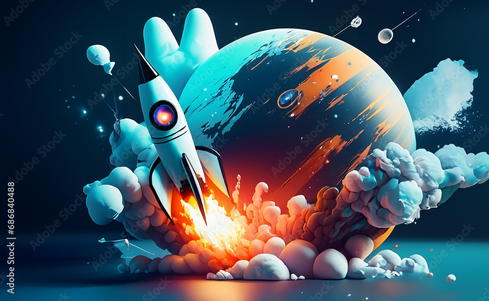 Super realistic space travel and super colorful Illustrations that go ...