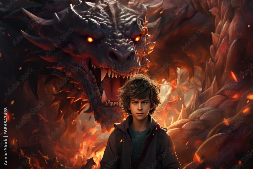 Cartoon Prince and His Faithful Dragon: A Magical Adventure with a Fire ...