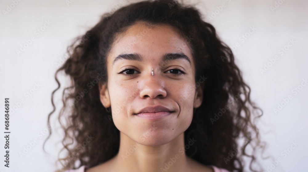 Genuine closeup of a Moroccan woman, confidently showcasing her flawed ...