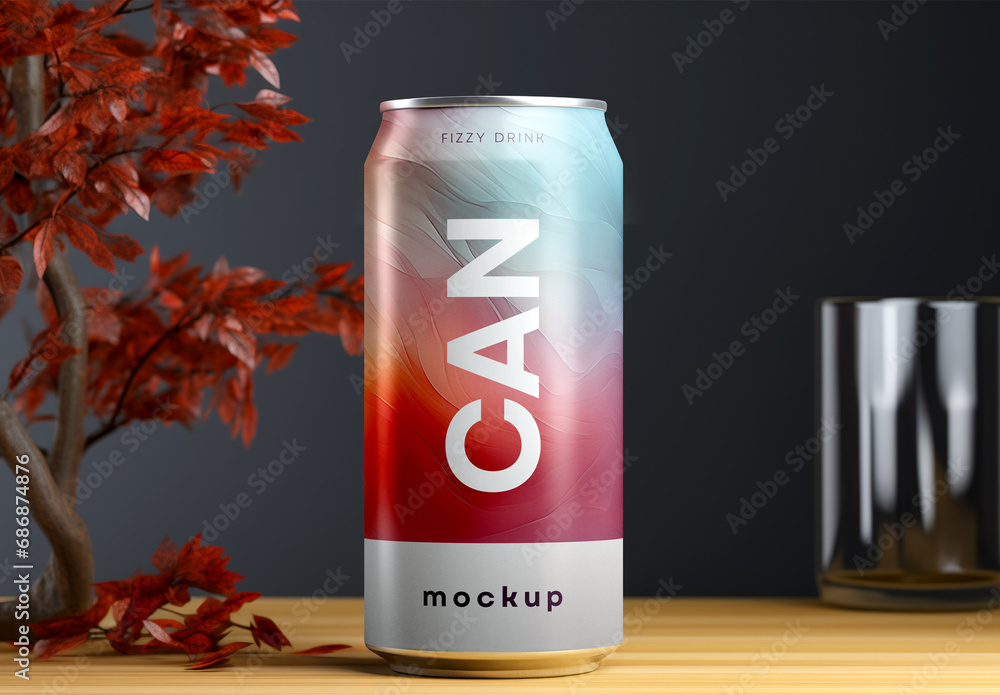 Fizzy Packaging Can Mockup Design Generated with AI Stock Template ...