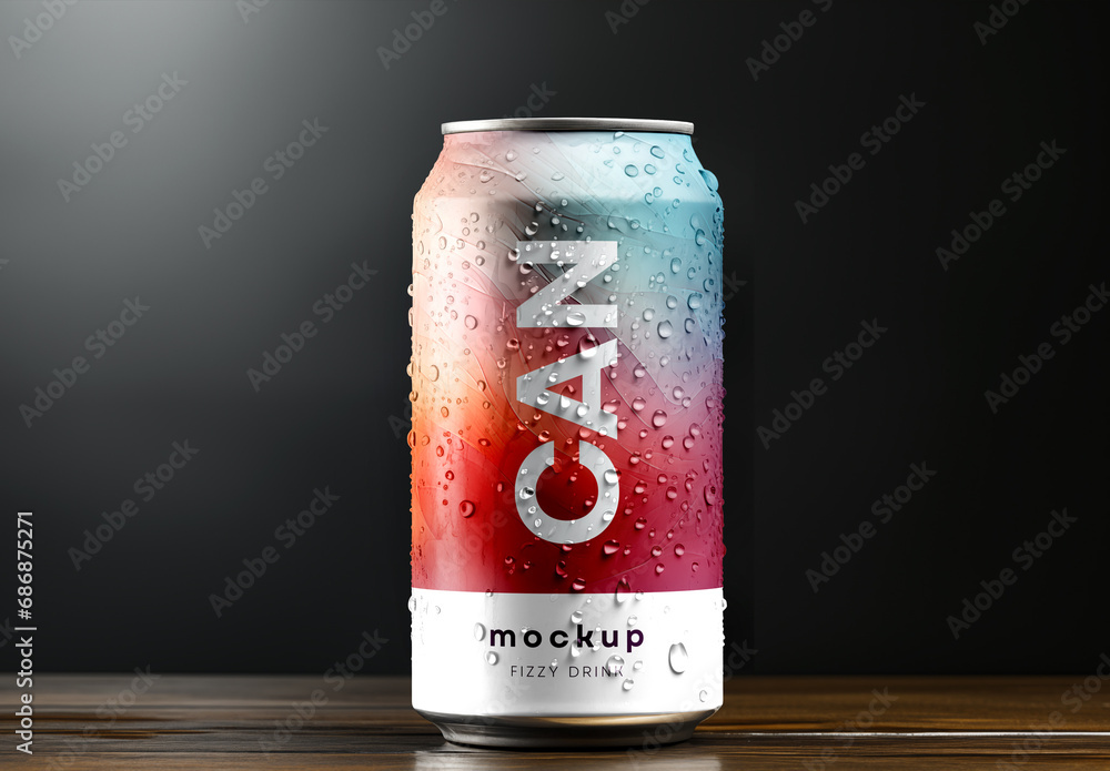 Fizzy Packaging Can Mockup Design Generated with AI Stock Template ...