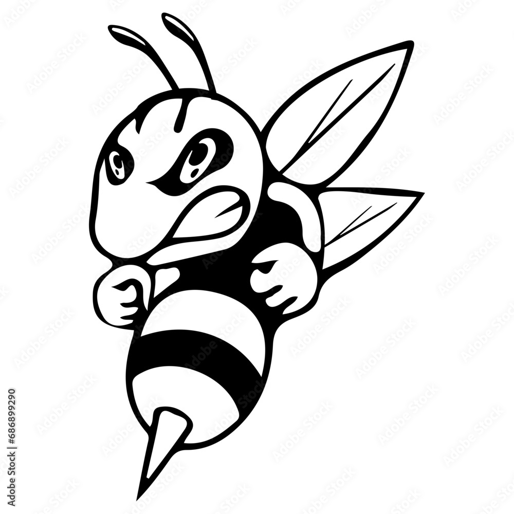 Hornet Bee Mascot Svg png, Hornet Mascot Svg File,Hornet Cut Files ...