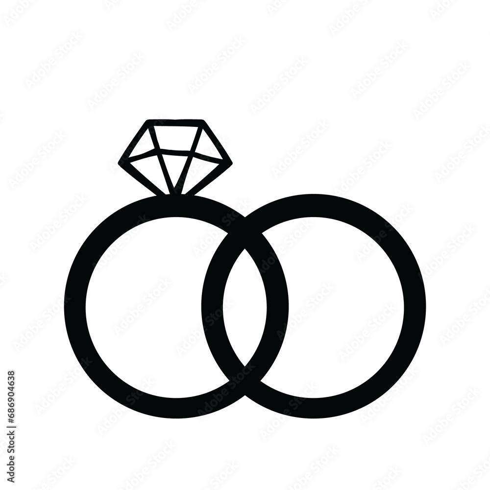 Marriage Rings Svg png , Ring Svg, Wedding Svg, Clipart, Silhouette ...