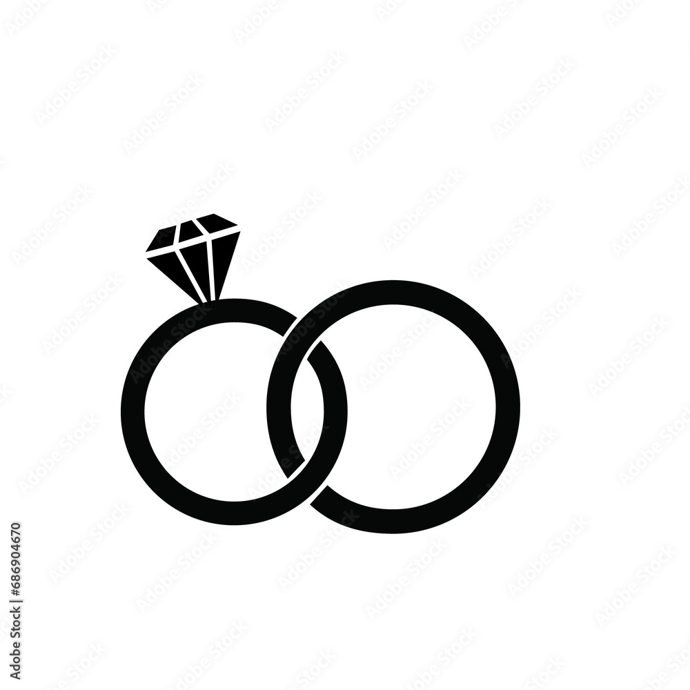 Marriage Rings Svg png , Ring Svg, Wedding Svg, Clipart, Silhouette ...