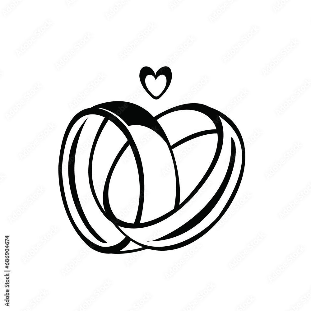 Marriage Rings Svg png , Ring Svg, Wedding Svg, Clipart, Silhouette ...