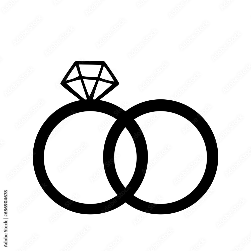 Marriage Rings Svg png , Ring Svg, Wedding Svg, Clipart, Silhouette ...