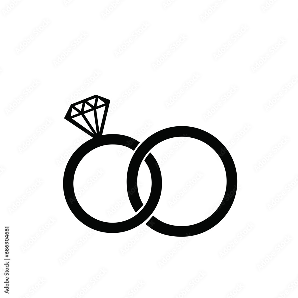 Marriage Rings Svg png , Ring Svg, Wedding Svg, Clipart, Silhouette ...