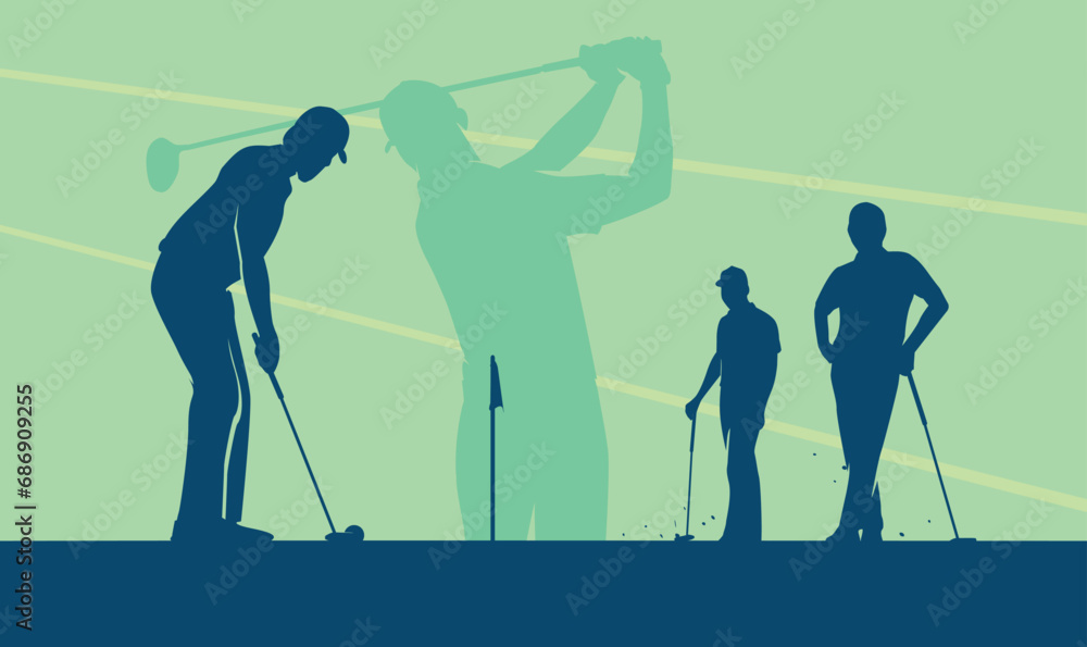 Premium Illustration of golfers playing together best for your digital ...