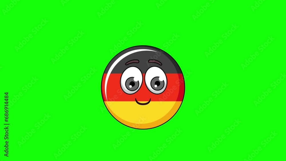flag of germany cartoon with a smiling face with heart eyes, emoji ...