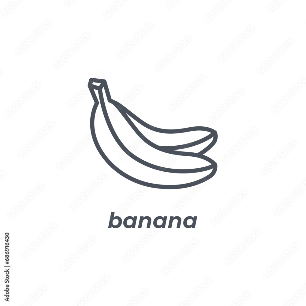 Vector sign of the banana symbol isolated on a white background. icon ...