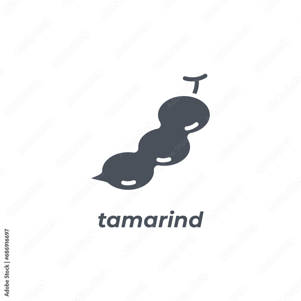 Vector sign of the tamarind symbol isolated on a white background. icon ...