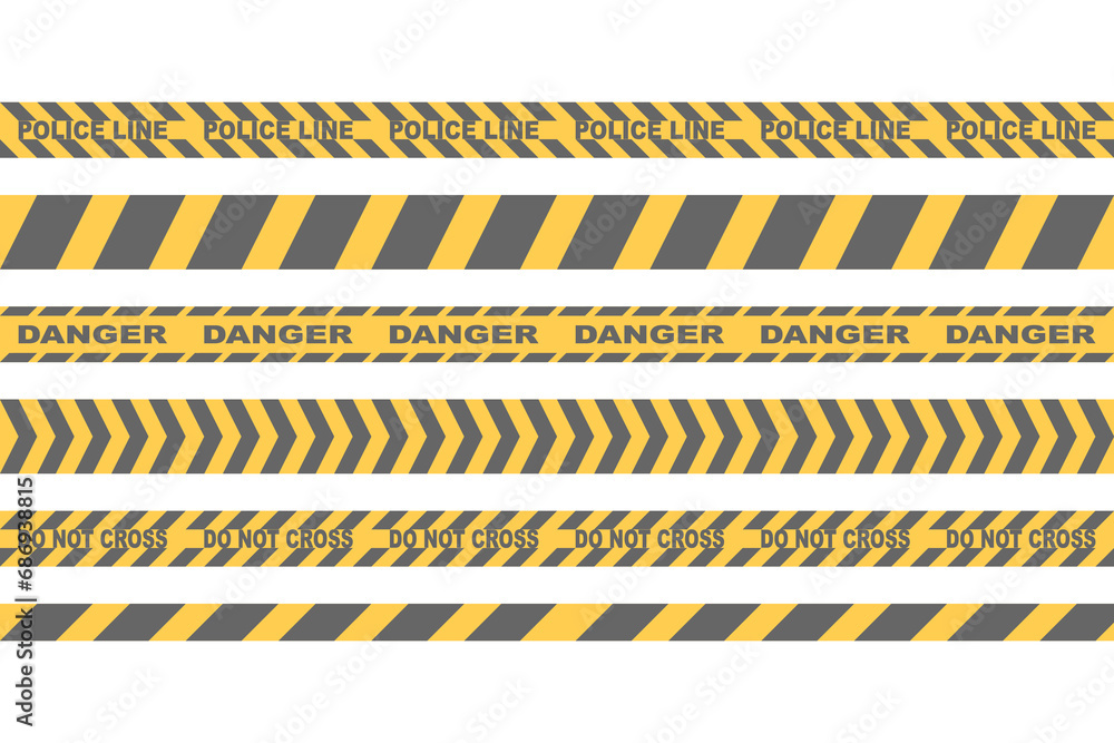 Vector caution lines, police lines and warning tape collections Stock ...