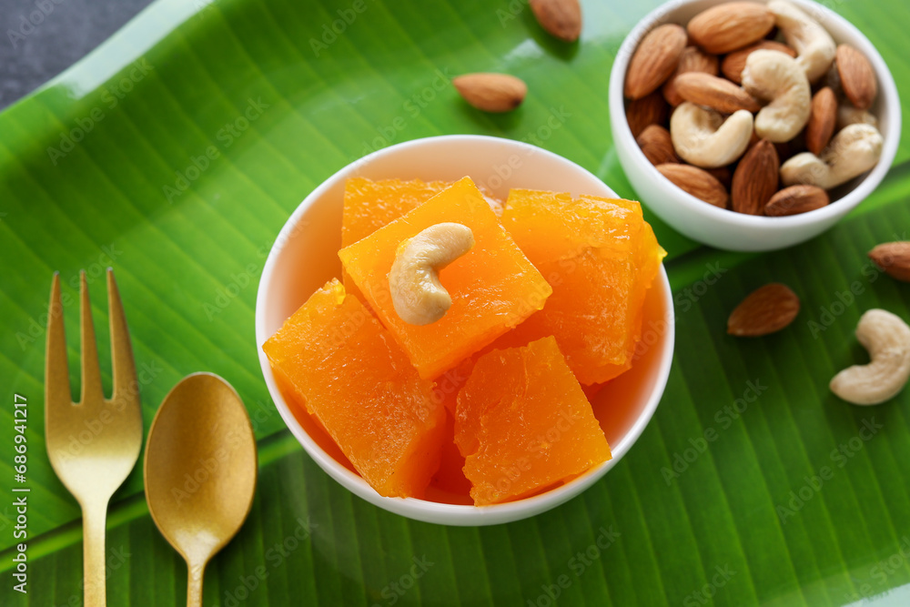 Karachi halwa also known as bombay halva. Kerala Kozhikodan Black halwa ...