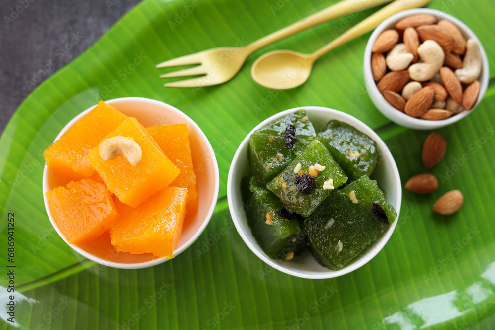 Karachi halwa also known as bombay halva. Kerala Kozhikodan Black halwa ...