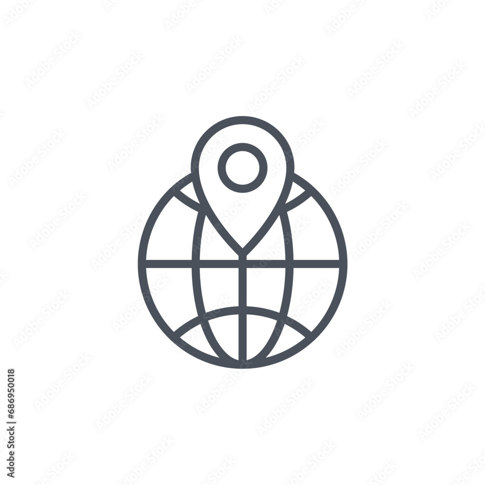 Vector sign of the geolocation symbol isolated on a white background ...