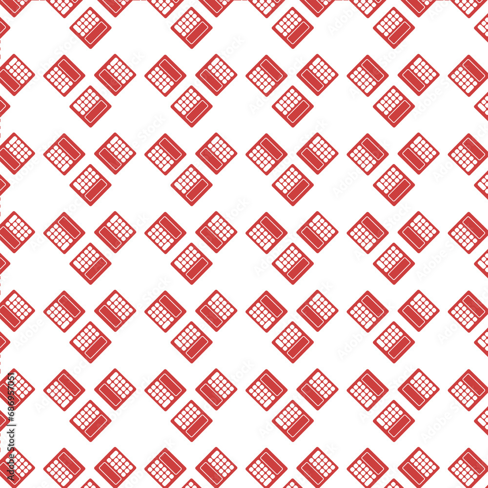 Digital png illustration of red pattern of repeated calculators on ...