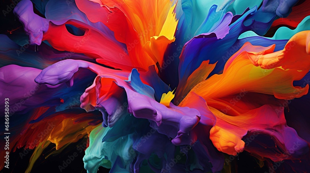 Photograph the emotional depth of abstract expressionism, portraying a ...