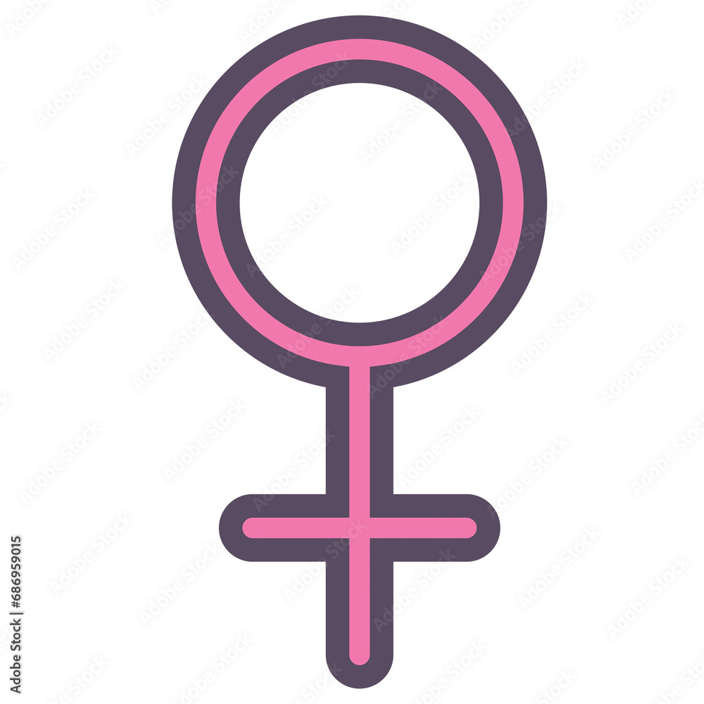 Digital png illustration of pink gender sign on transparent background ...