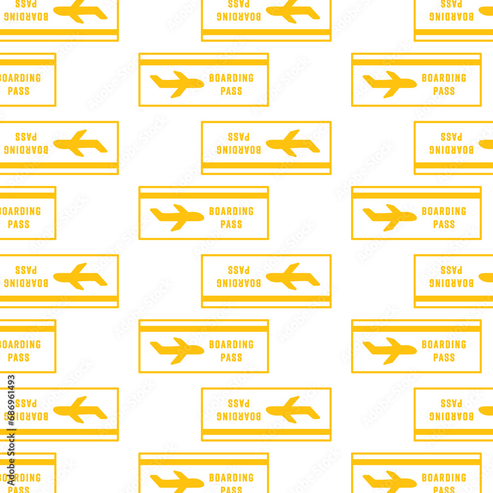 Digital png illustration of yellow boarding pass pattern on transparent ...