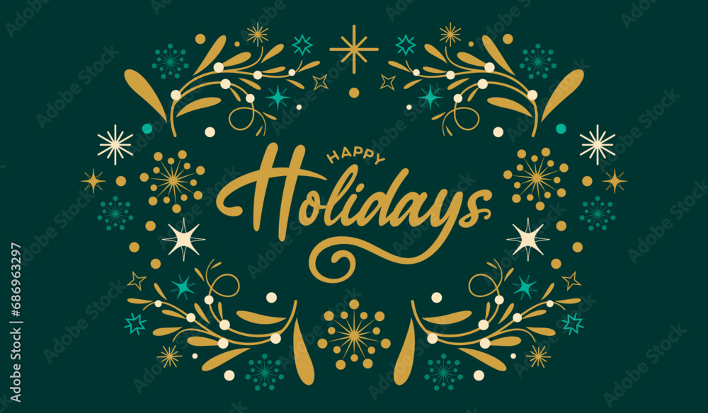 Happy Holidays in cursive, font, text, phrase, calligraphy for Happy ...
