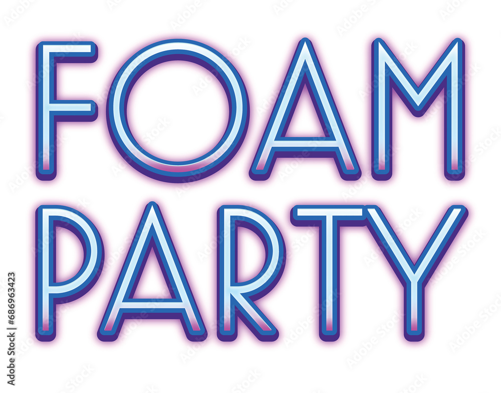 Digital png illustration of foam party text on transparent background ...