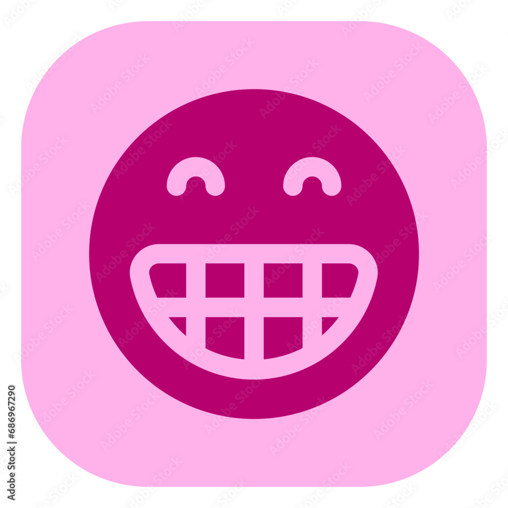 Editable happy grin expression emoticon vector icon. Part of a big icon ...