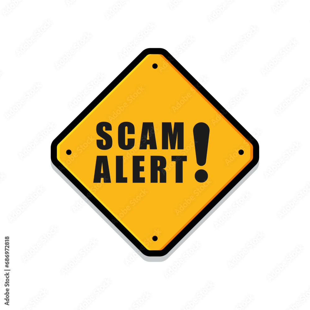 Fraud scam alert warning sign background Stock Vector | Adobe Stock