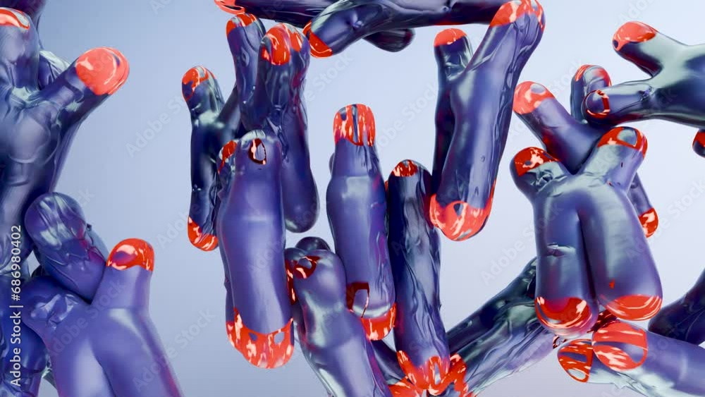 Human chromosome under microscope, genome sequence. Molecular biology ...