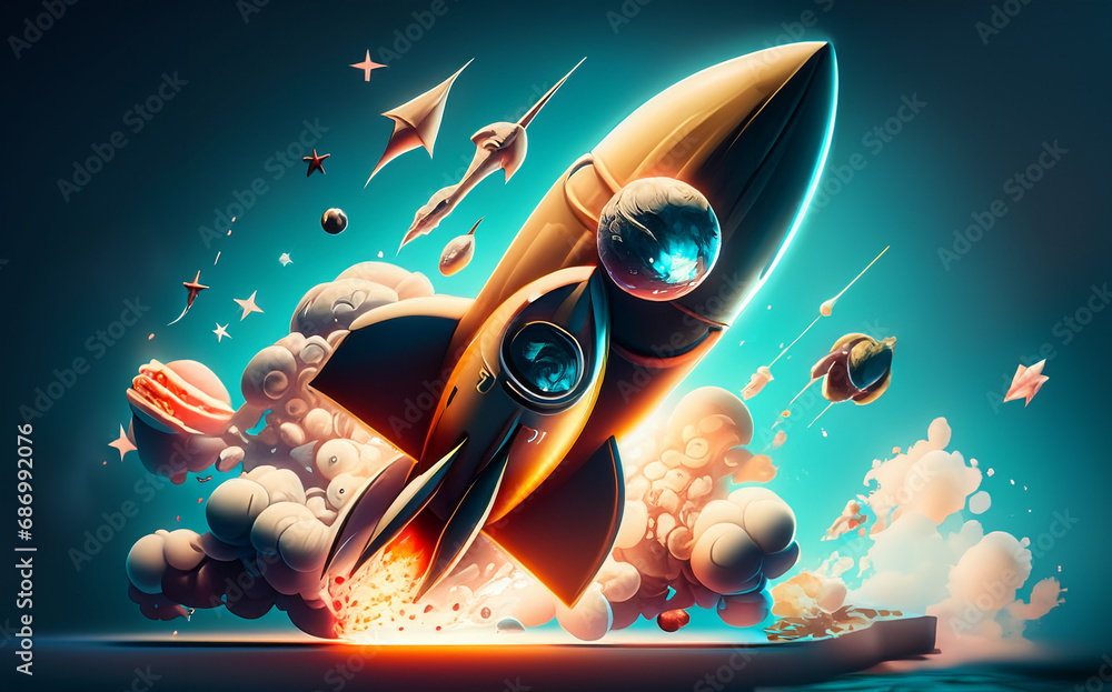 Super realistic space travel and super colorful Illustrations that go ...