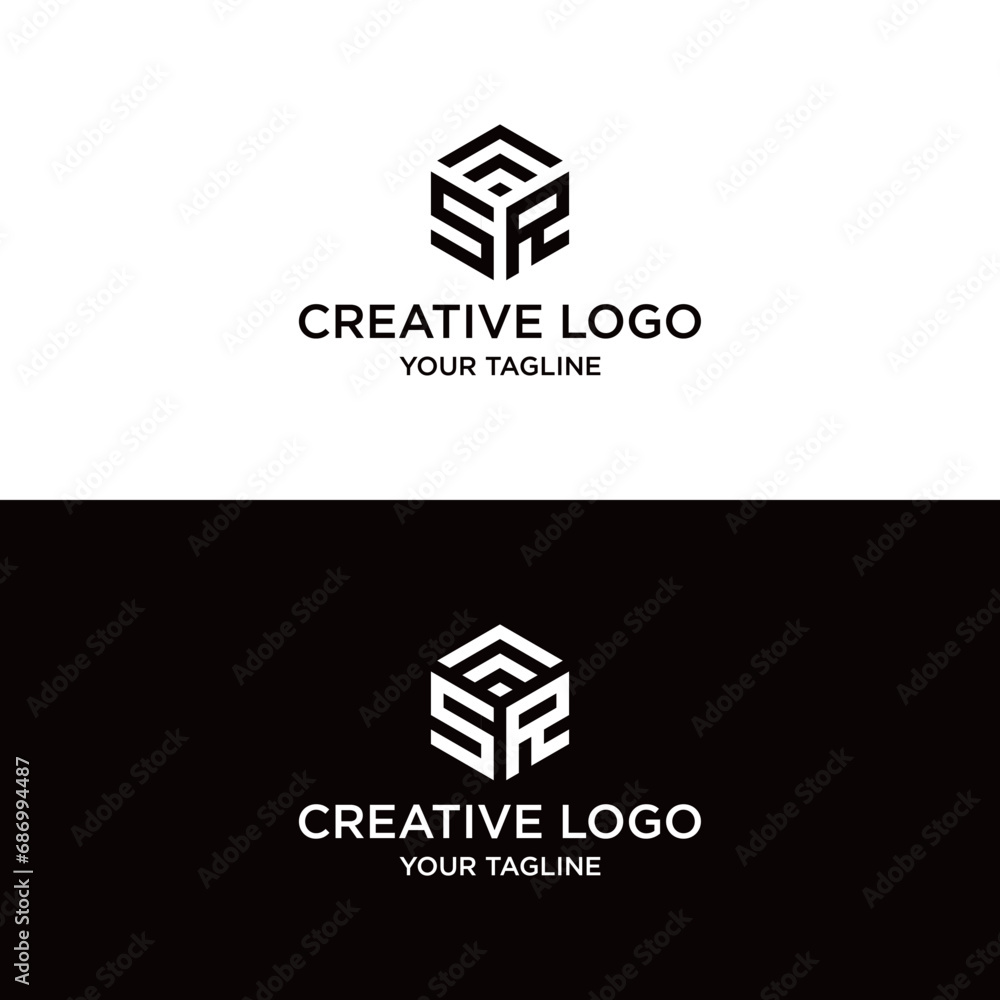 vektor desain logo SR huruf kreatif Stock Vector | Adobe Stock