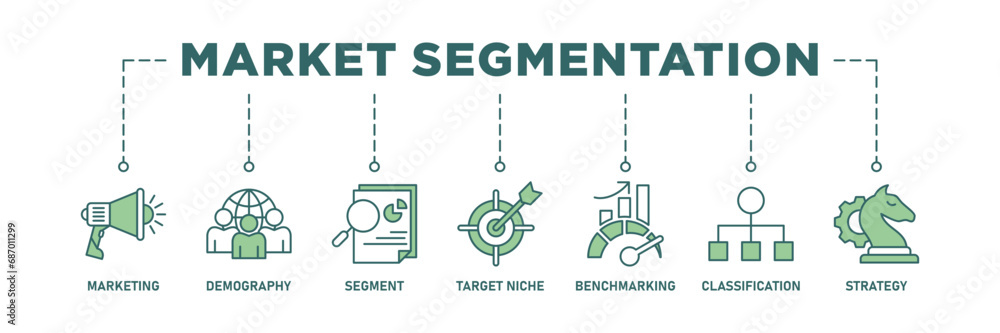 Market segmentation banner web icon set vector illustration concept ...