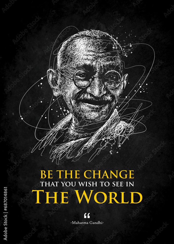 mahatma gandhi be the change in the world quotes Stock Illustration ...