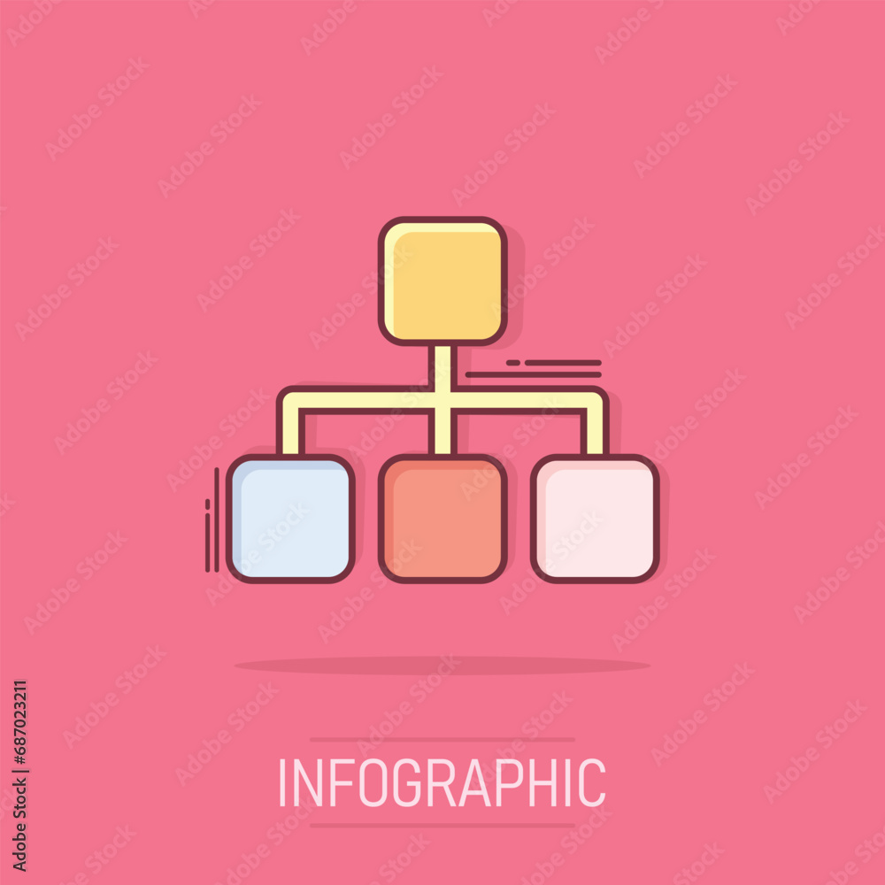 Vector cartoon structure diagram icon in comic style. Chart ...