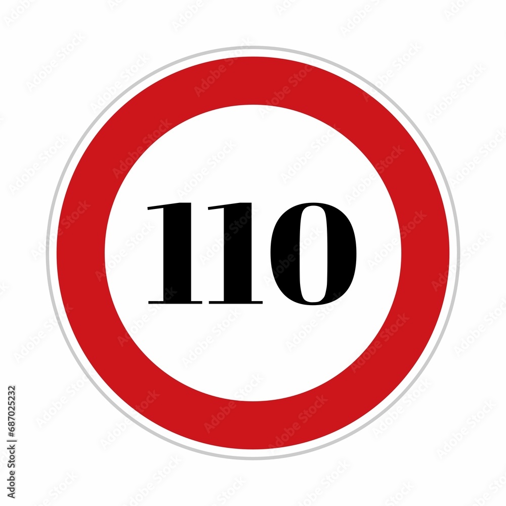 110 speed limit sign board, road side sign board for control speed ...