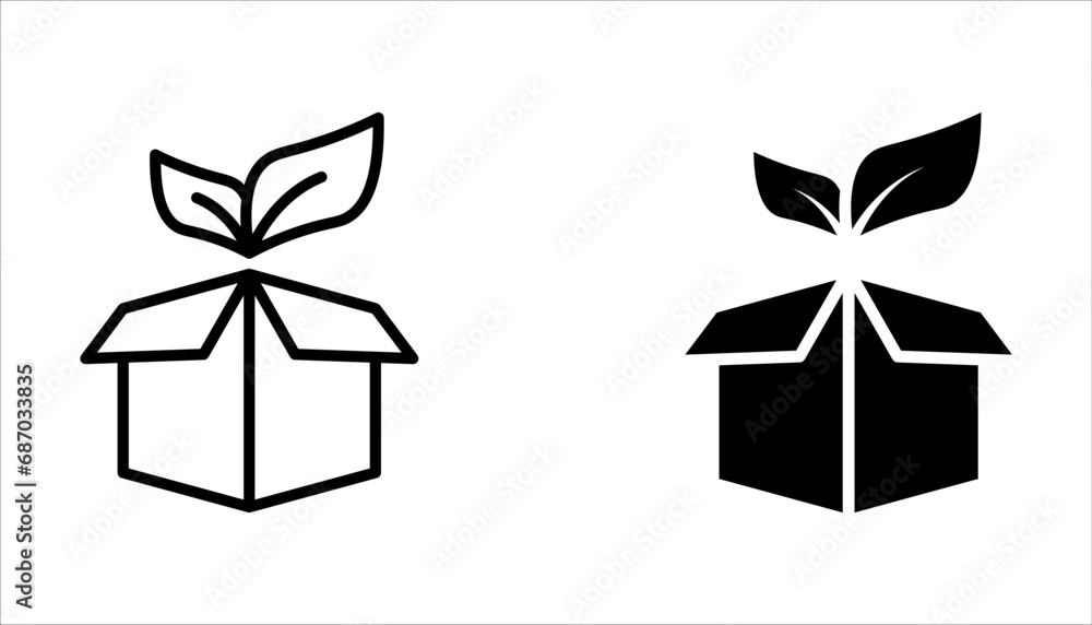 Eco packaging icon set. sign for mobile concept and web design on white ...