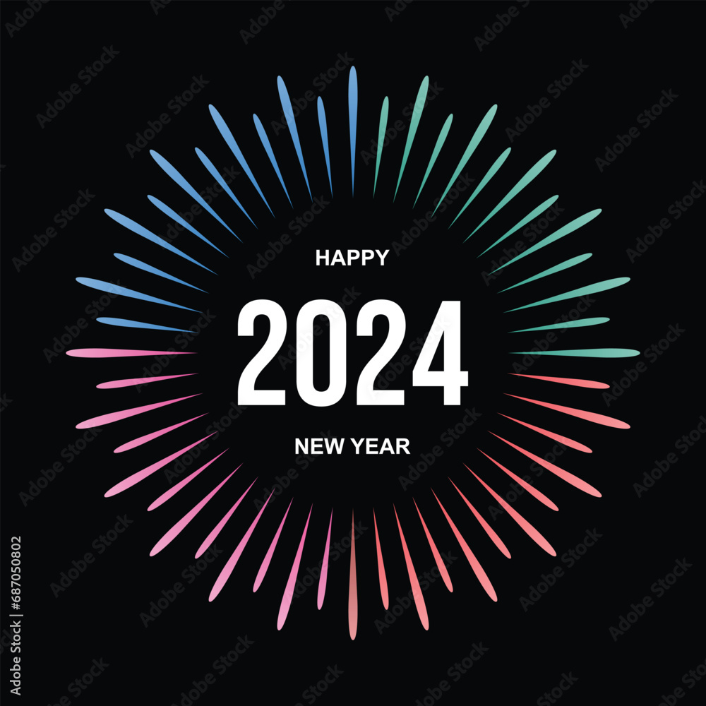 2024 year. Happy New Year 2024 vector. 2024 number design vector ...