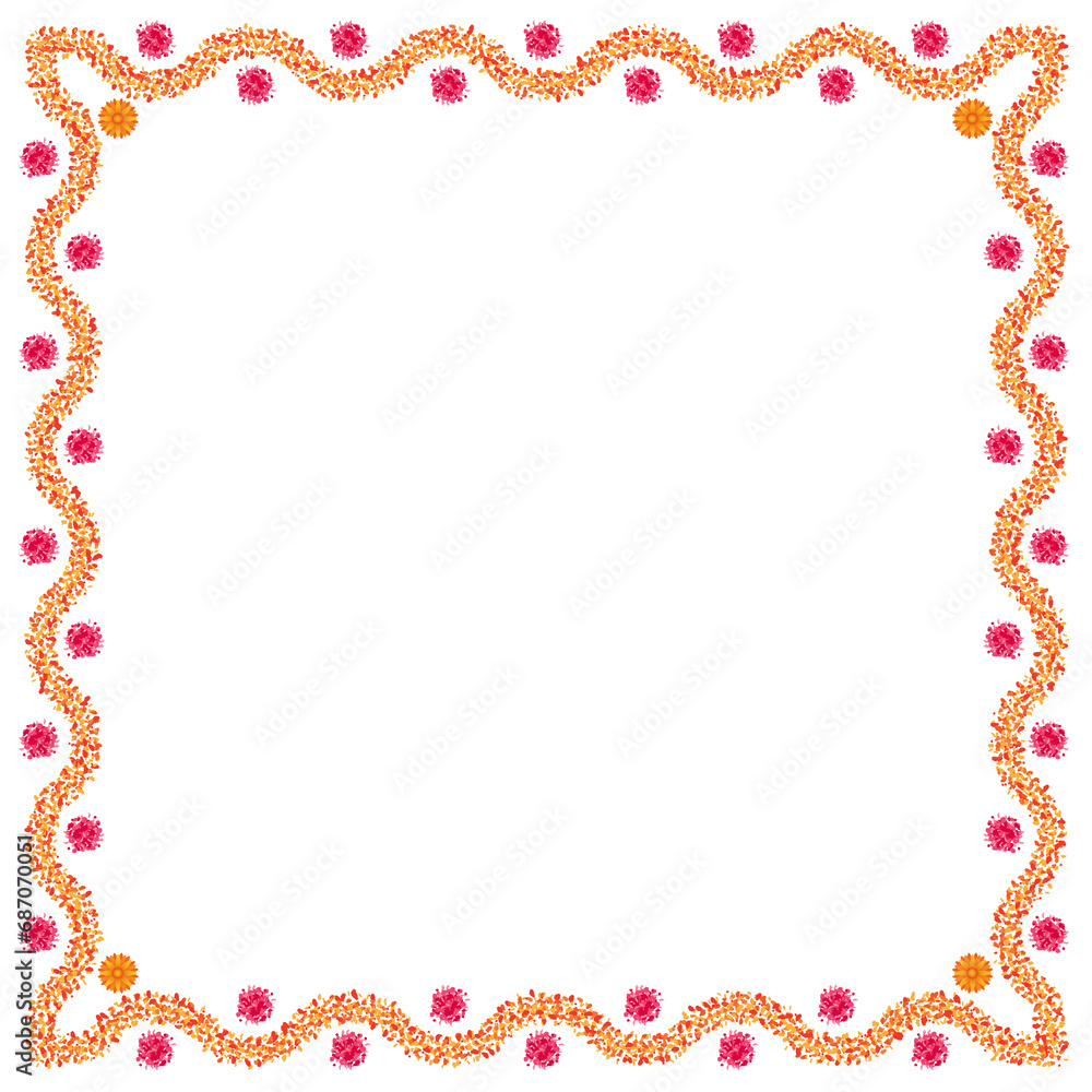 Traditional indian garland floral Petals dust vector wedding and ...