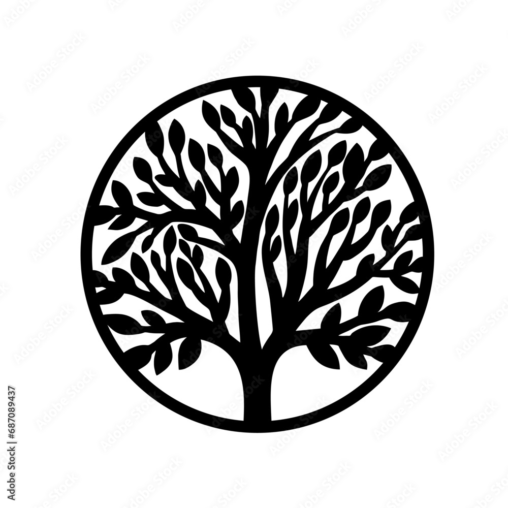 tree with leaves, tree, tree svg glowforge, Tree of life, tree of life ...