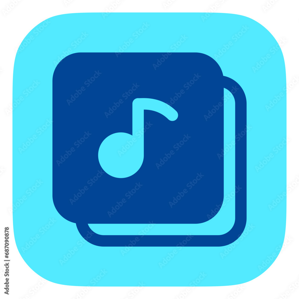 Editable vector music playlist album icon. Black, transparent white ...