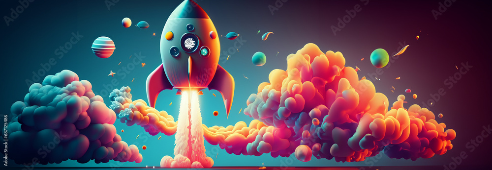 Super realistic space travel and super colorful Illustrations that go ...