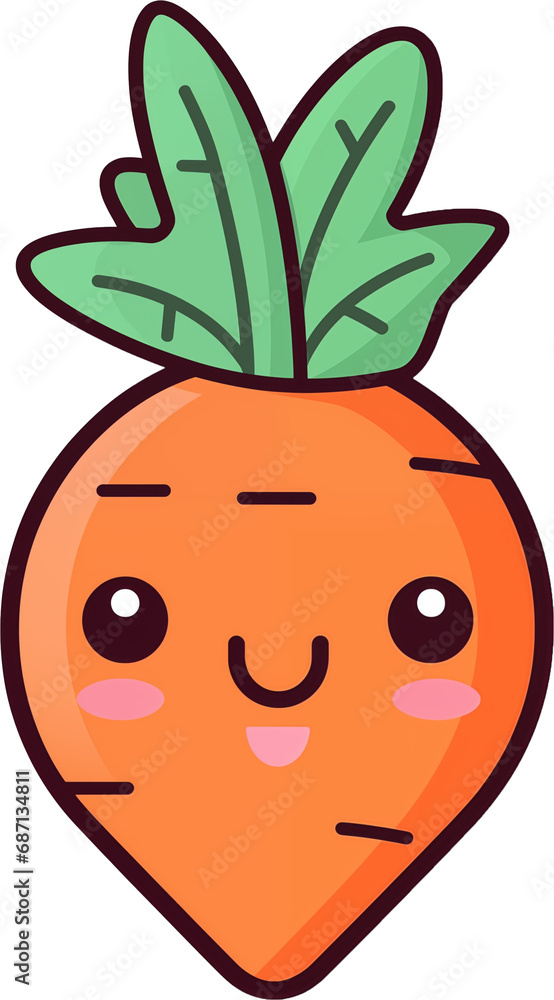 Cute smiling carrot character image, 2d cartoon Stock Illustration ...