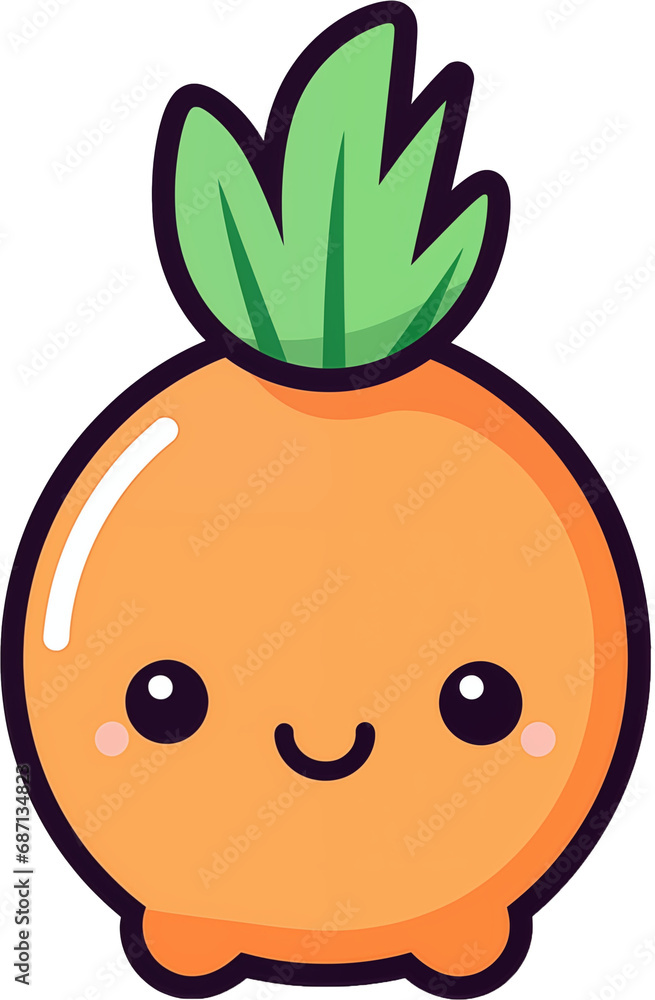 Cute smiling carrot character image, 2d cartoon Stock Illustration ...
