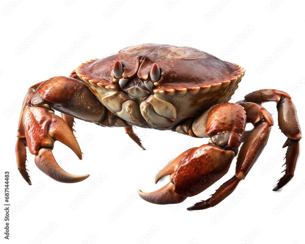 Crab on a light transparent background. PNG file. Generative artificial ...