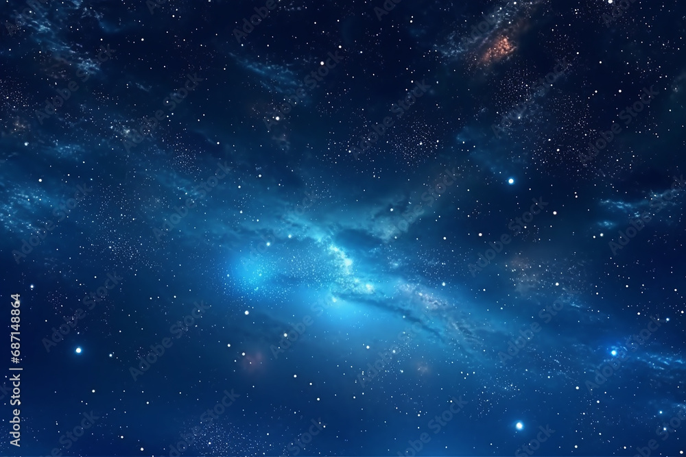 Starry night sky with galaxy and cosmic dust, sky will of stars, space ...