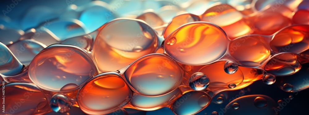 color surface, pointillist optical blending style, water drops, light ...